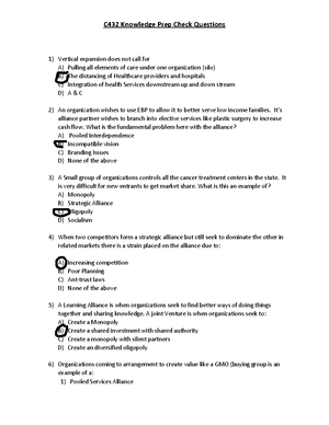 C432 Performance Assessment Upload - Course - Healthcare Management and ...
