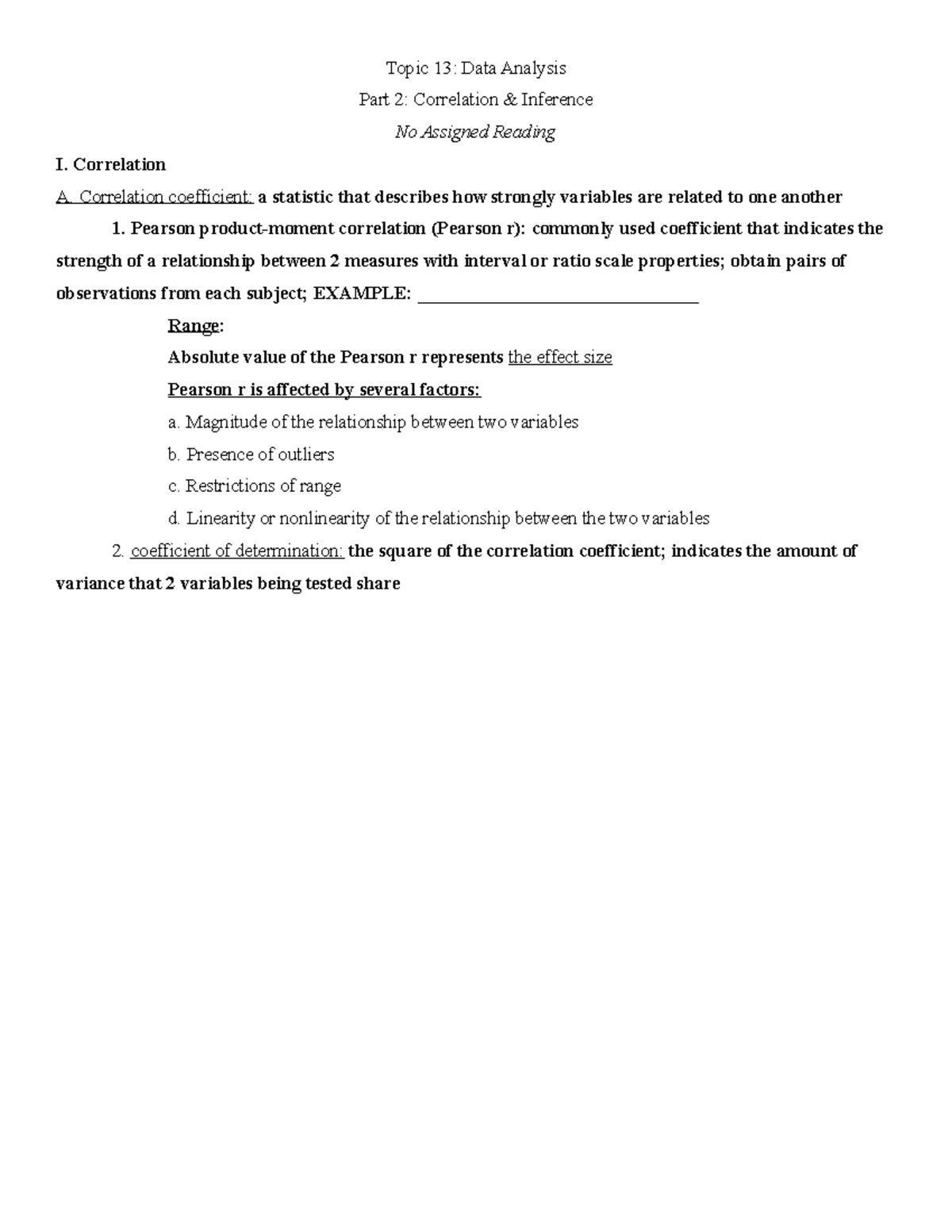 Lecture 13 Data Analysis Part 2 Topic 13 Data Analysis Part 2 Correlation And Inference No