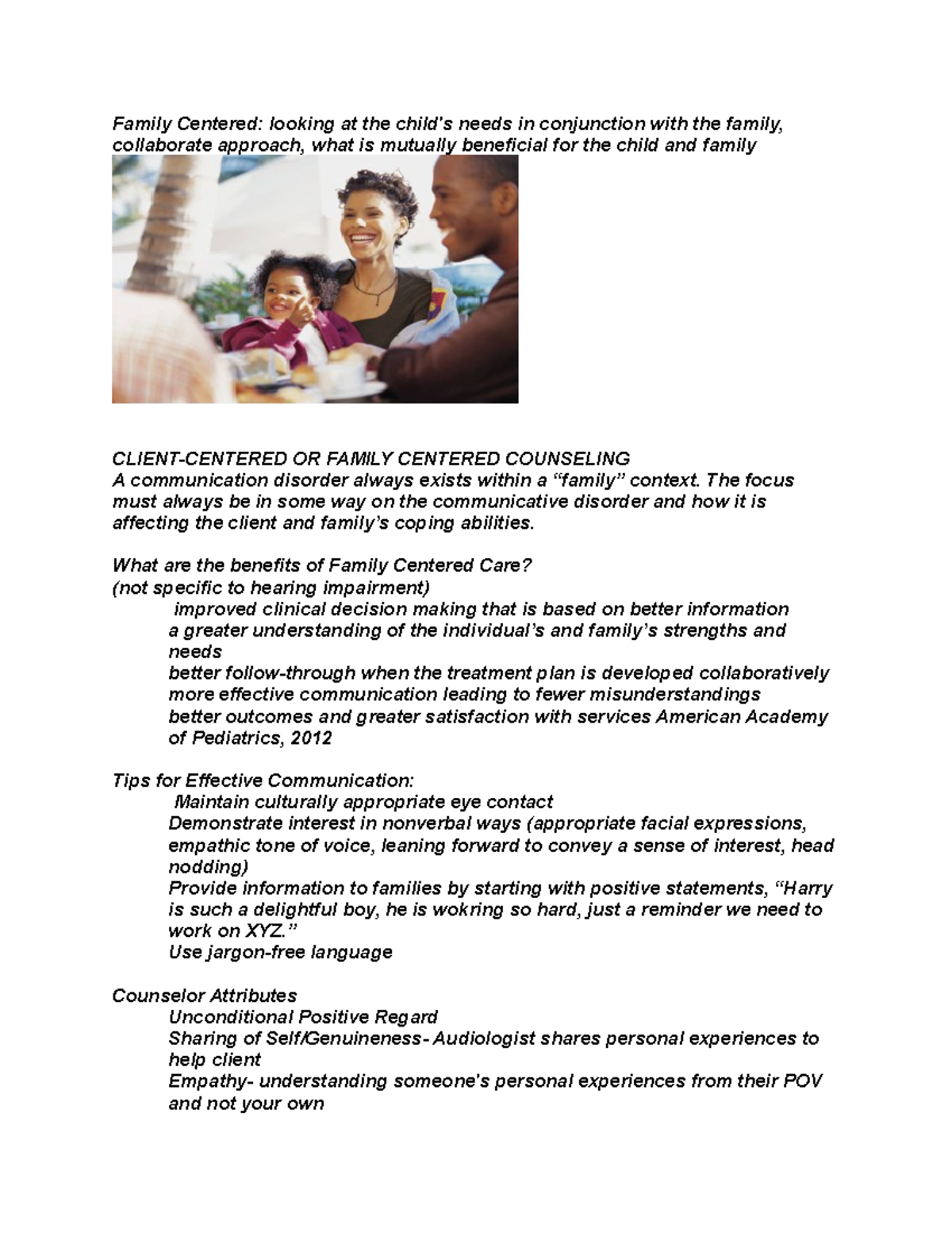 4590 in class - Communication Sciences and Disorders Aural Rehab ...