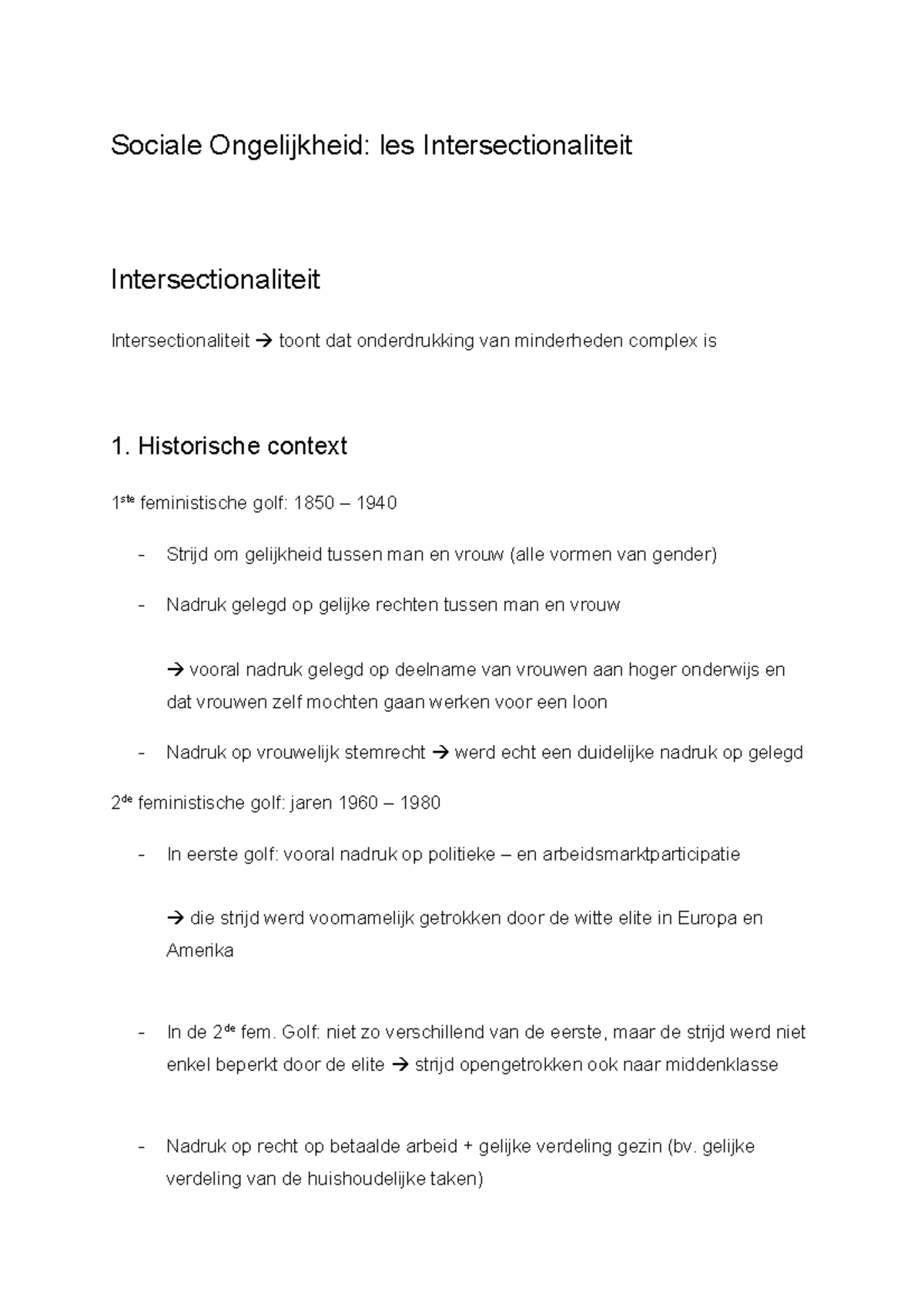 Sociale Ongelijkheid Les 8 Intersectionaliteit - Sociale Ongelijkheid ...