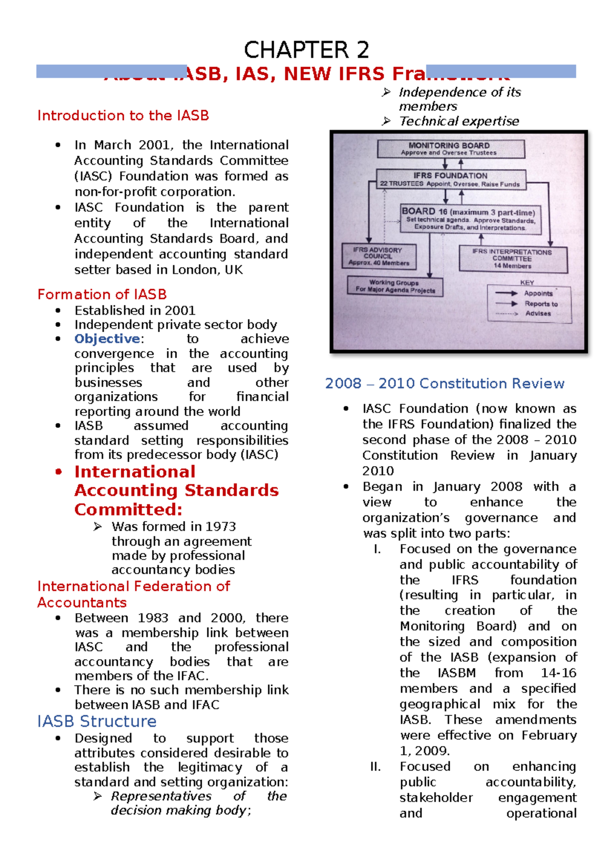 Chapter 2 - CHAPTER 2 About IASB, IAS, NEW IFRS Framework Introduction ...