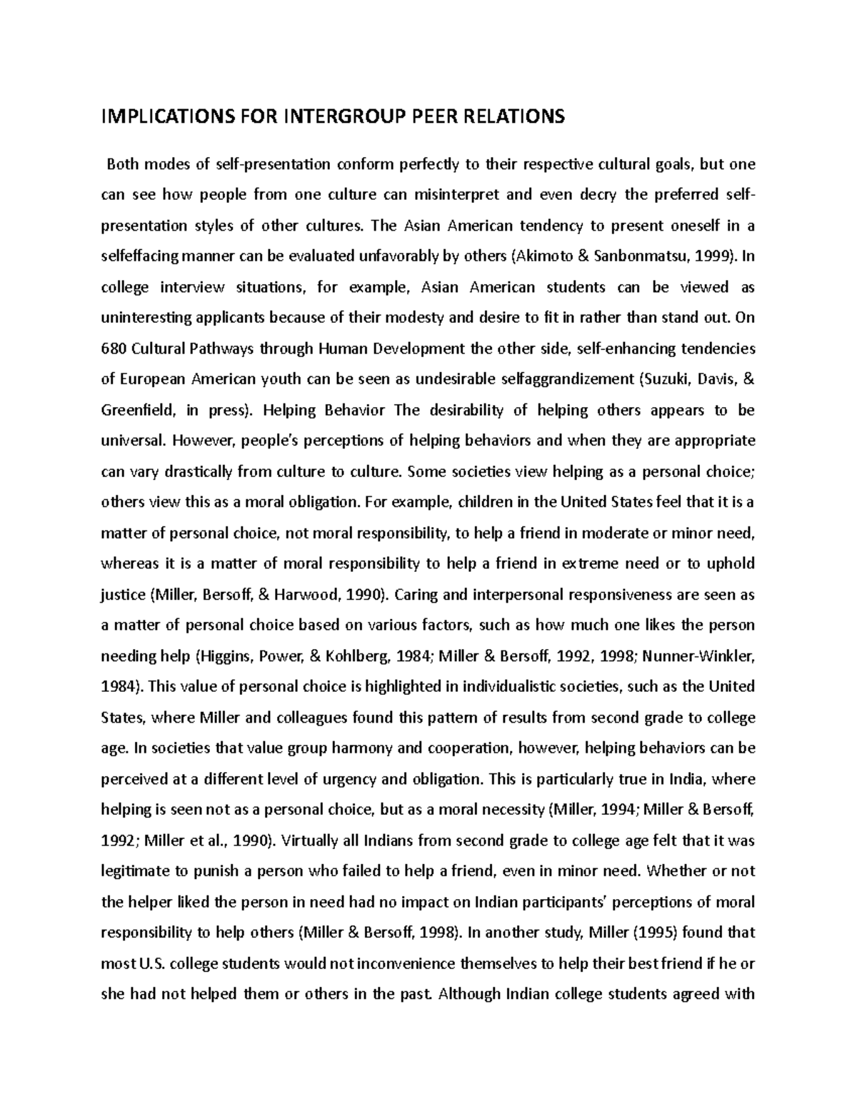 Implications FOR Intergroup PEER Relations - IMPLICATIONS FOR INTERGROUP PEER RELATIONS Both ...