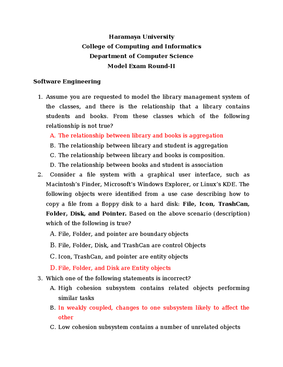 Haramaya University Haramaya University College Of Computing And Informatics Department Of