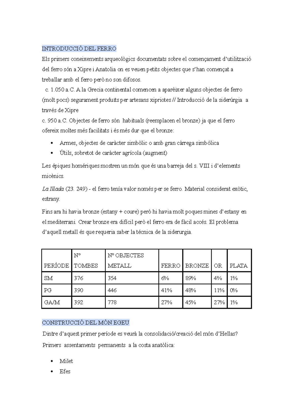 BLOC 2: EDAD FOSCA (sessió 2) - INTRODUCCIÓ DEL FERRO Els primers ...