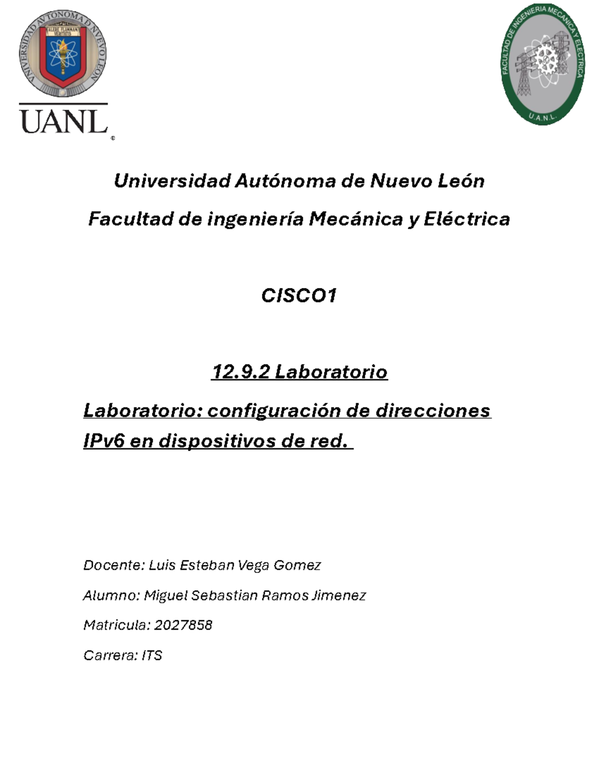 LAB 10 Cisco TRANS FIME - Universidad Autónoma de Nuevo León Facultad ...
