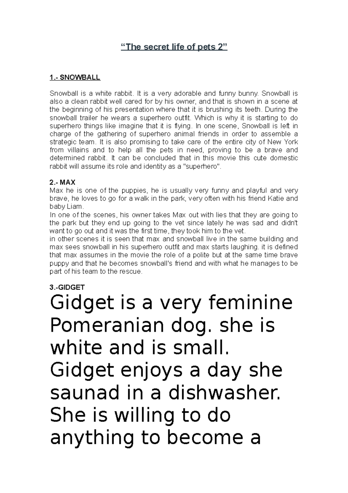 The secret life of pets 2 ingles - “The secret life of pets 2” 1 ...