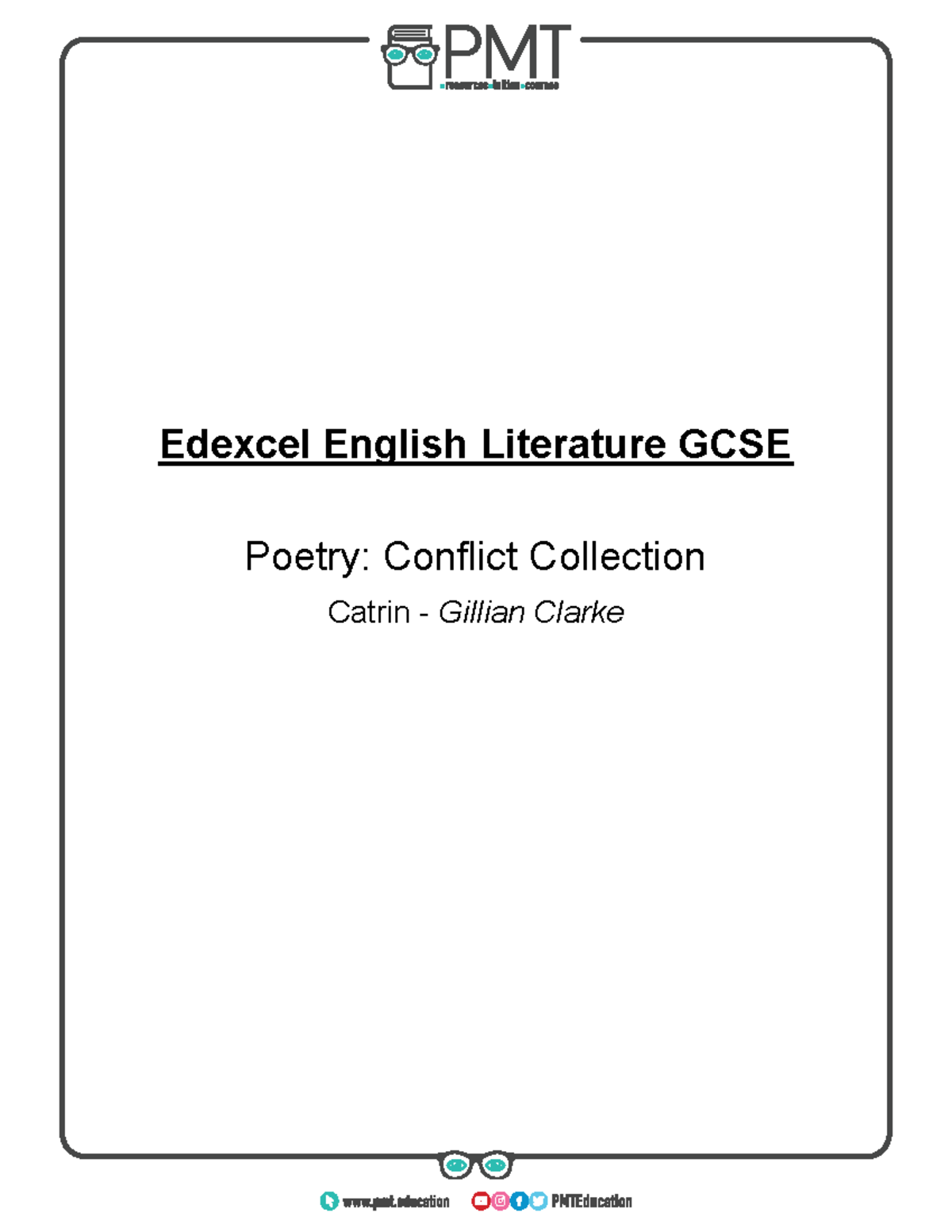 Catrin Gillian Clarke - poetry - Edexcel English Literature GCSE Poetry ...