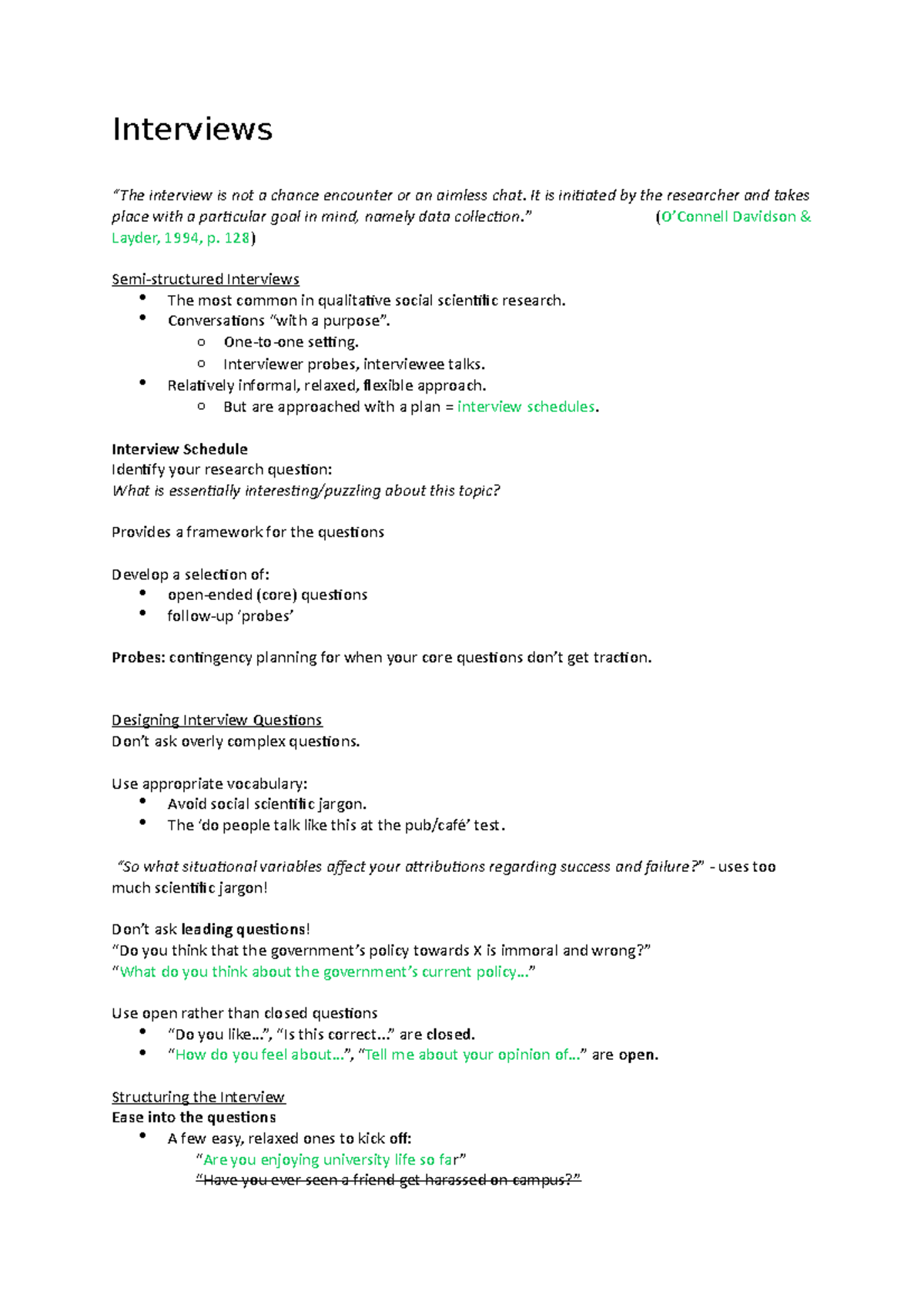 Interviews - Qualitative Research Designs - Interviews “The interview ...