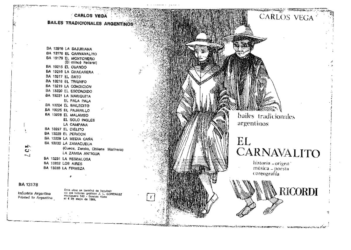 Bailes tradicionales argentinos- el carnavalito ( Carlos Vega ...