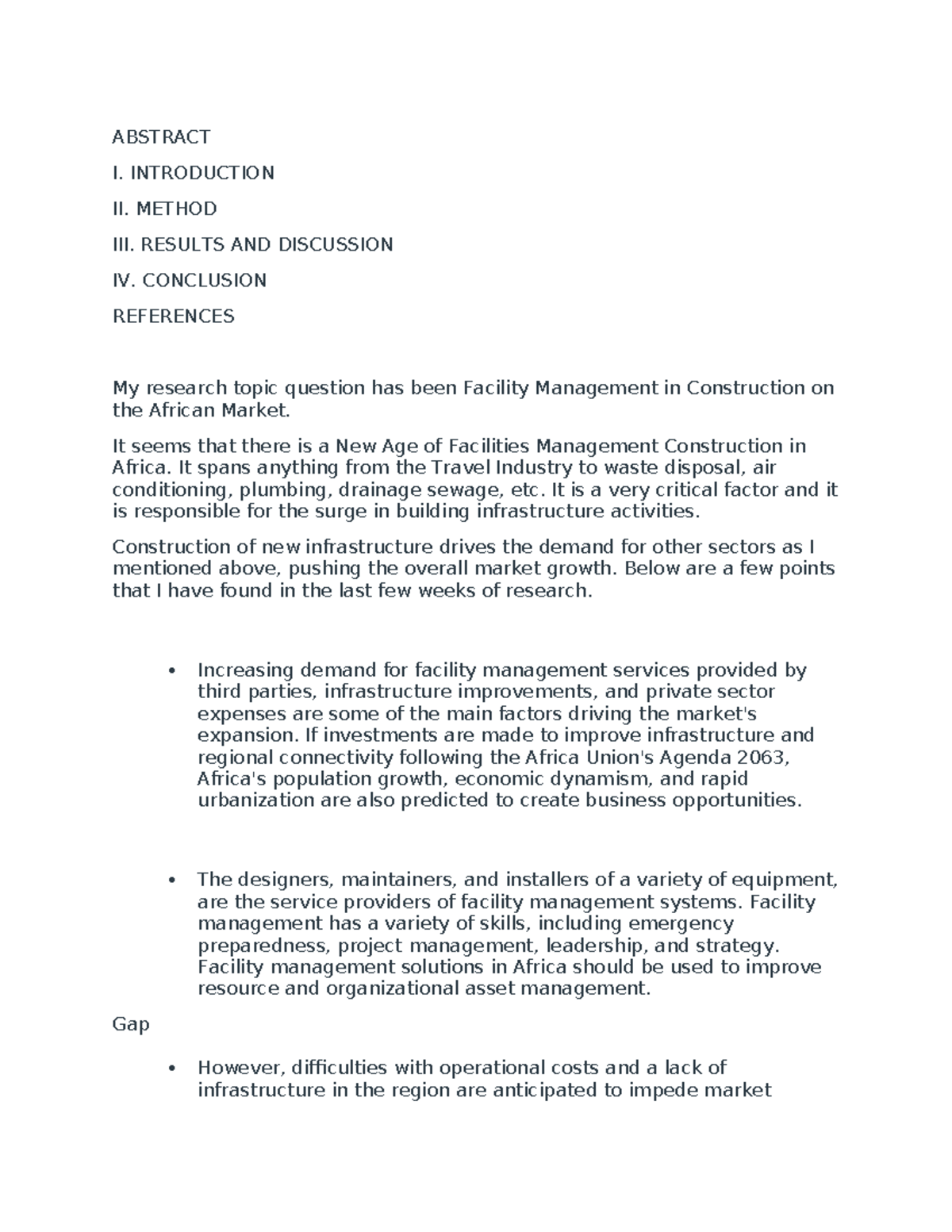 Abstract - project management - ABSTRACT I. INTRODUCTION II. METHOD III ...