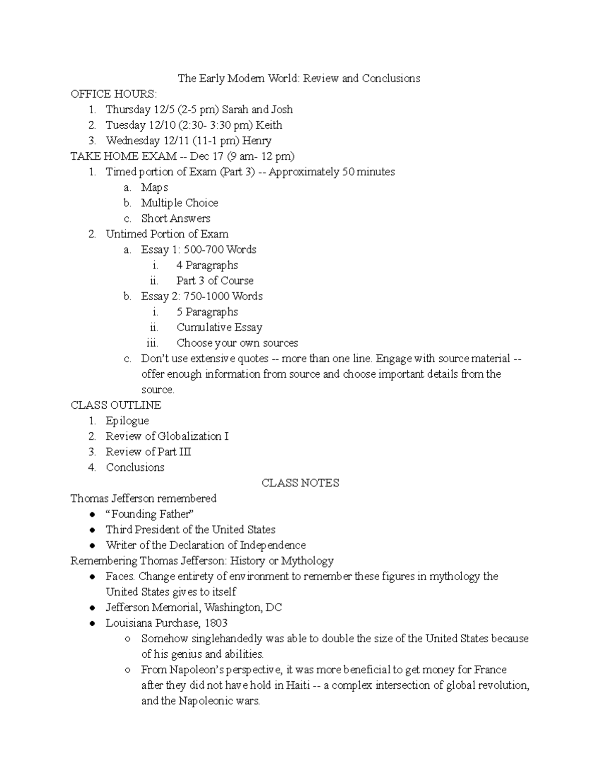 The Early Modern World: Review and Conclusions - Maps b. Multiple ...