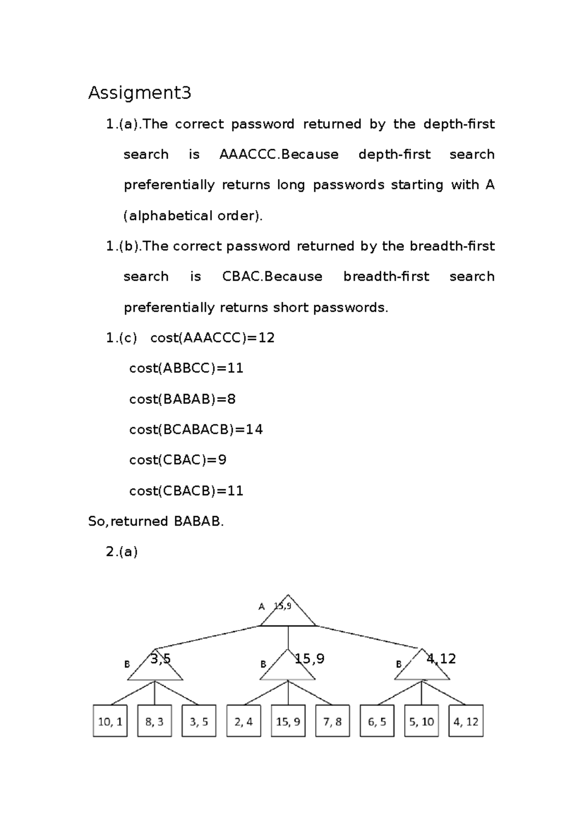 CS105/CS360/SE360: Artificial Intelligence Individual Written Assignment 3_solution - Assigment ...