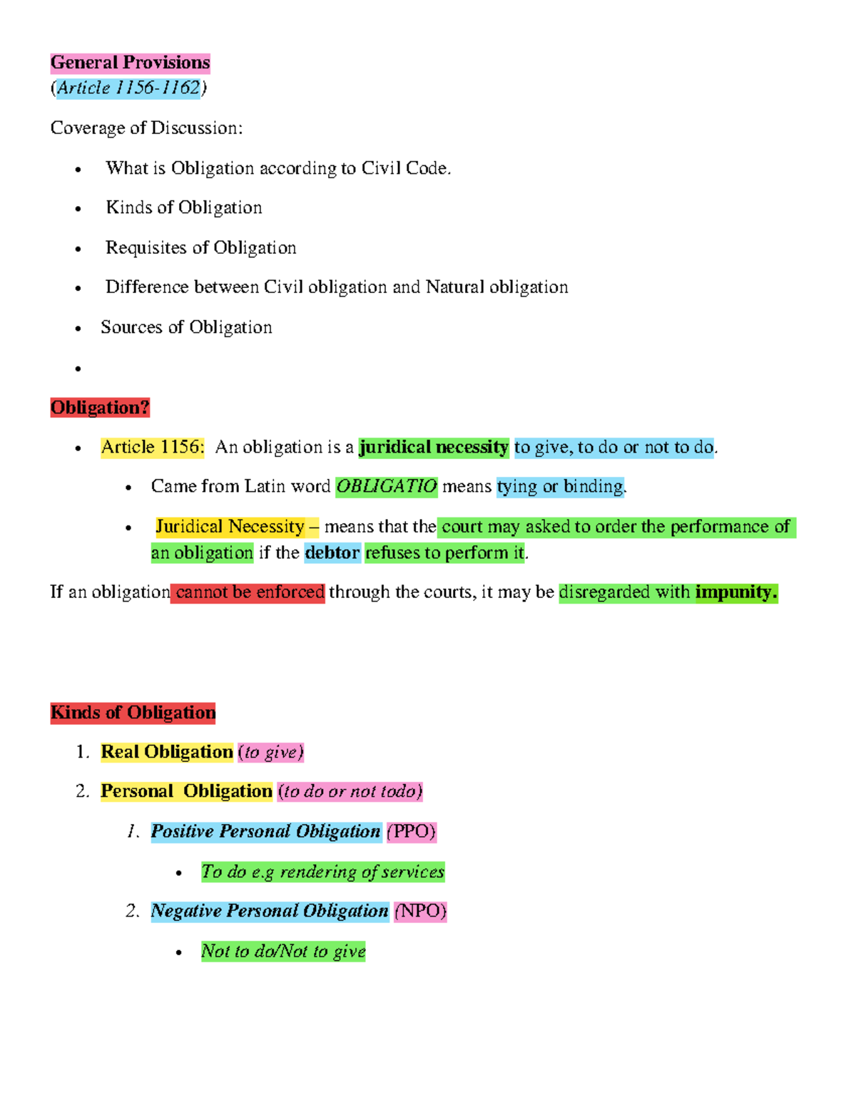 General Provisions - Obligation and Law - General Provisions ( Article ...