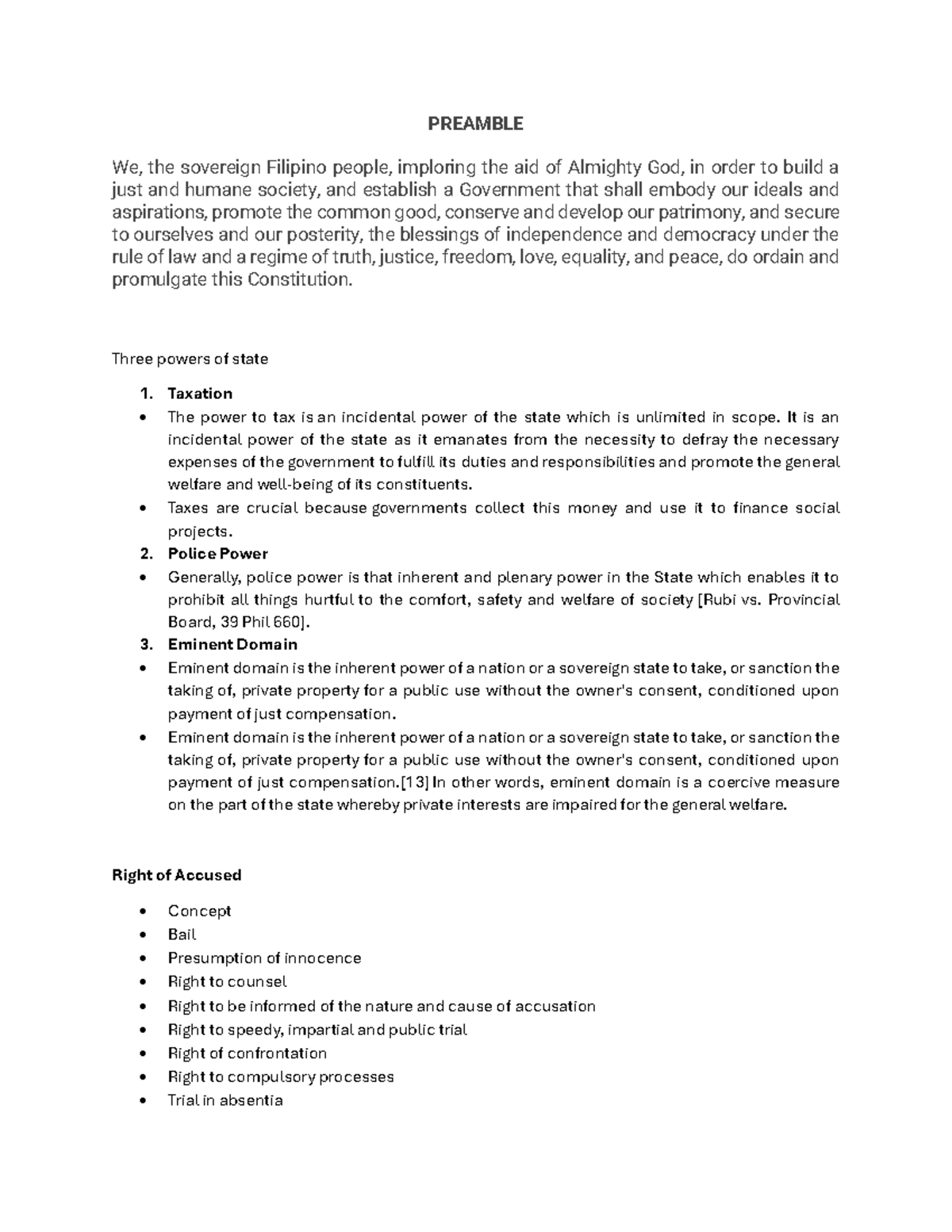 Polgov - lecture notes for politics and governance - PREAMBLE We, the ...