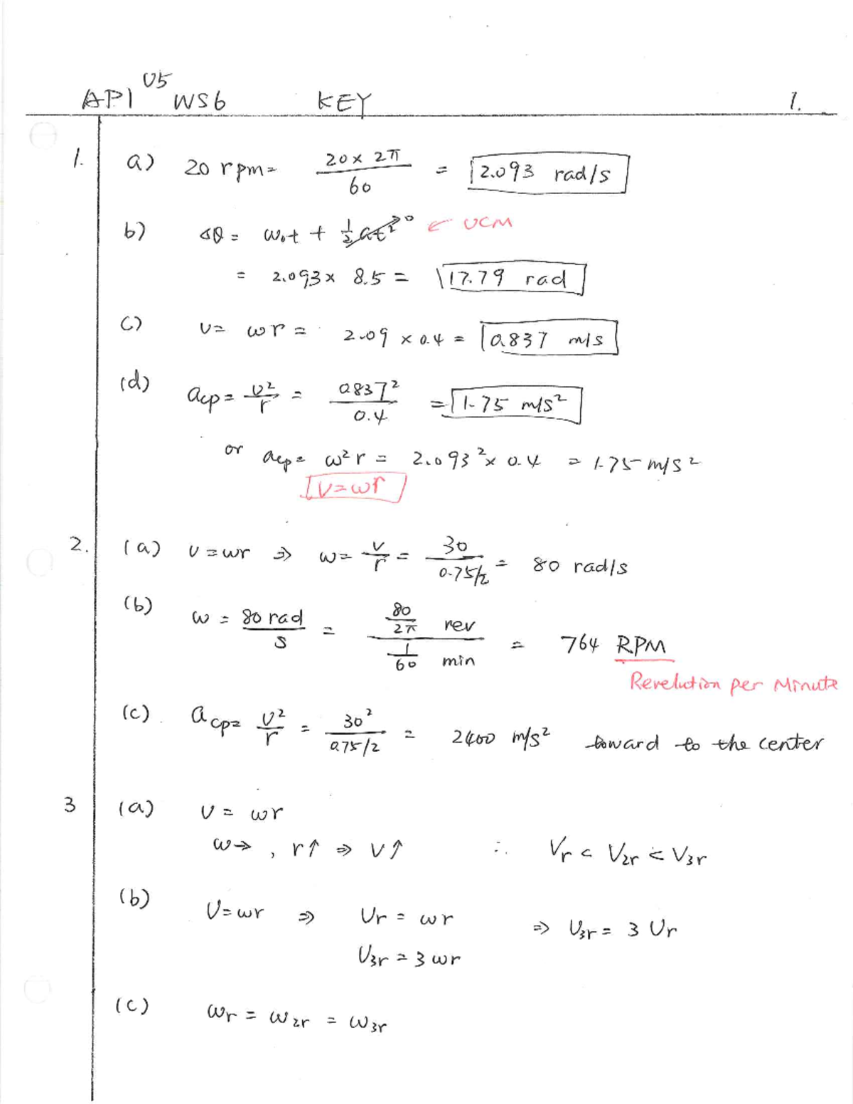 Unit 5 Worksheet 6 Key - PHYS 103 - Studocu