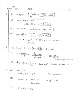 Unit 3 Worksheet 7 Key - PHYS 103 - Studocu