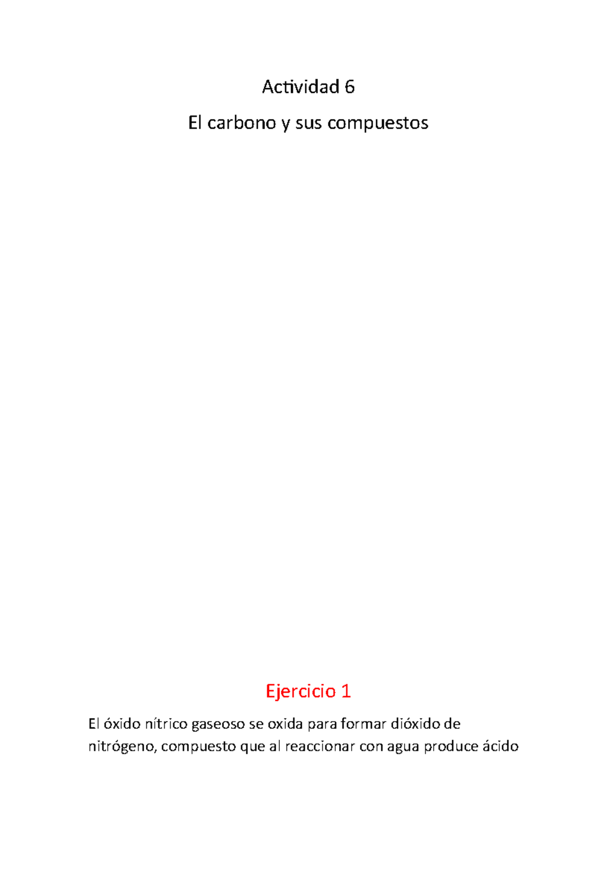 Actividad 6 - Ejercicio 6 carbono - Actividad 6 El carbono y sus ...