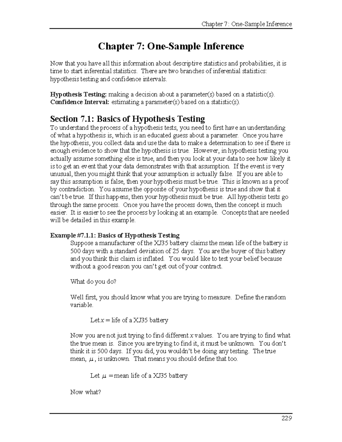 Chapter 7-ONE SAMPLE INFERENCE - Chapter 7: One-Sample Inference Now ...