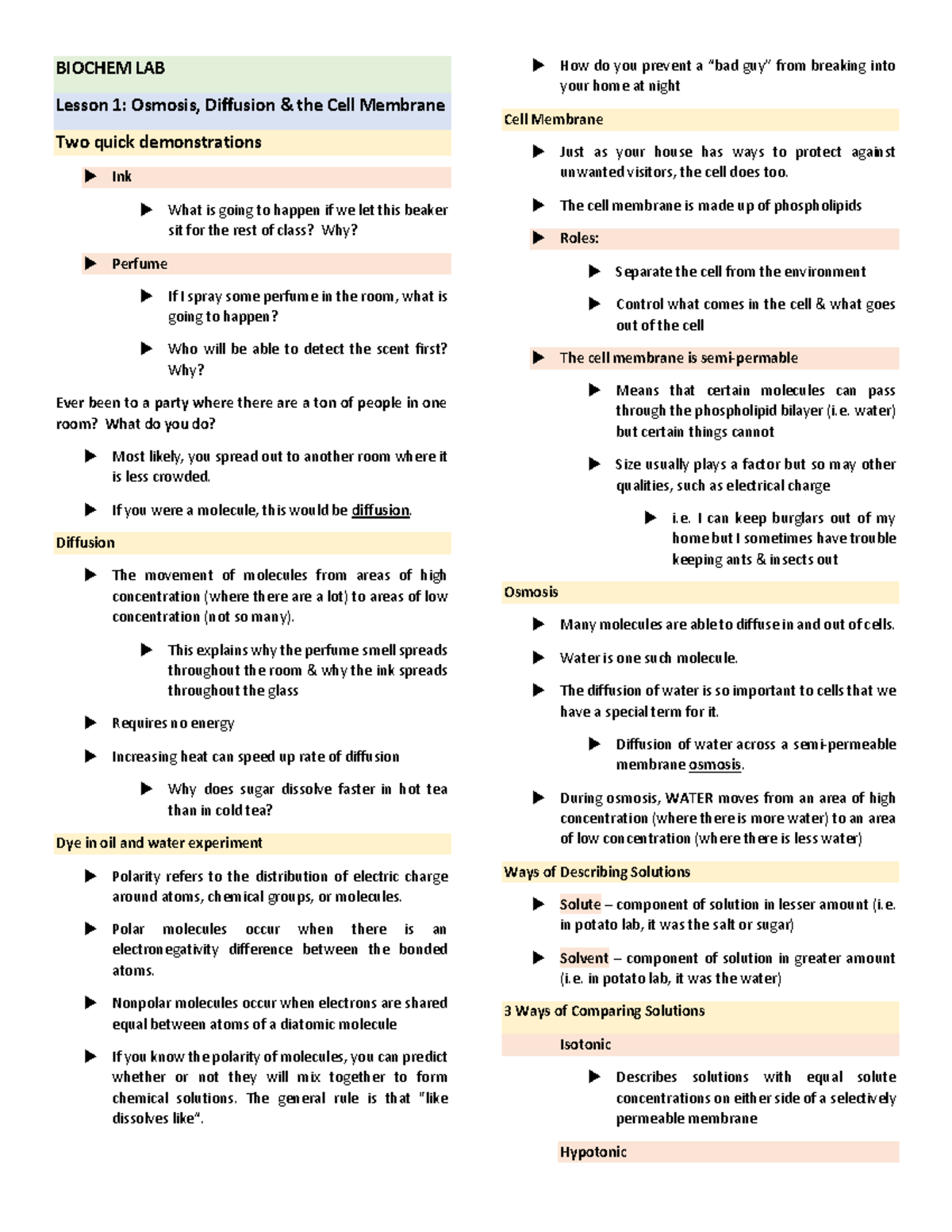 Biochem LAB Reviewer - Double-check all the answers and paraphrase if ...