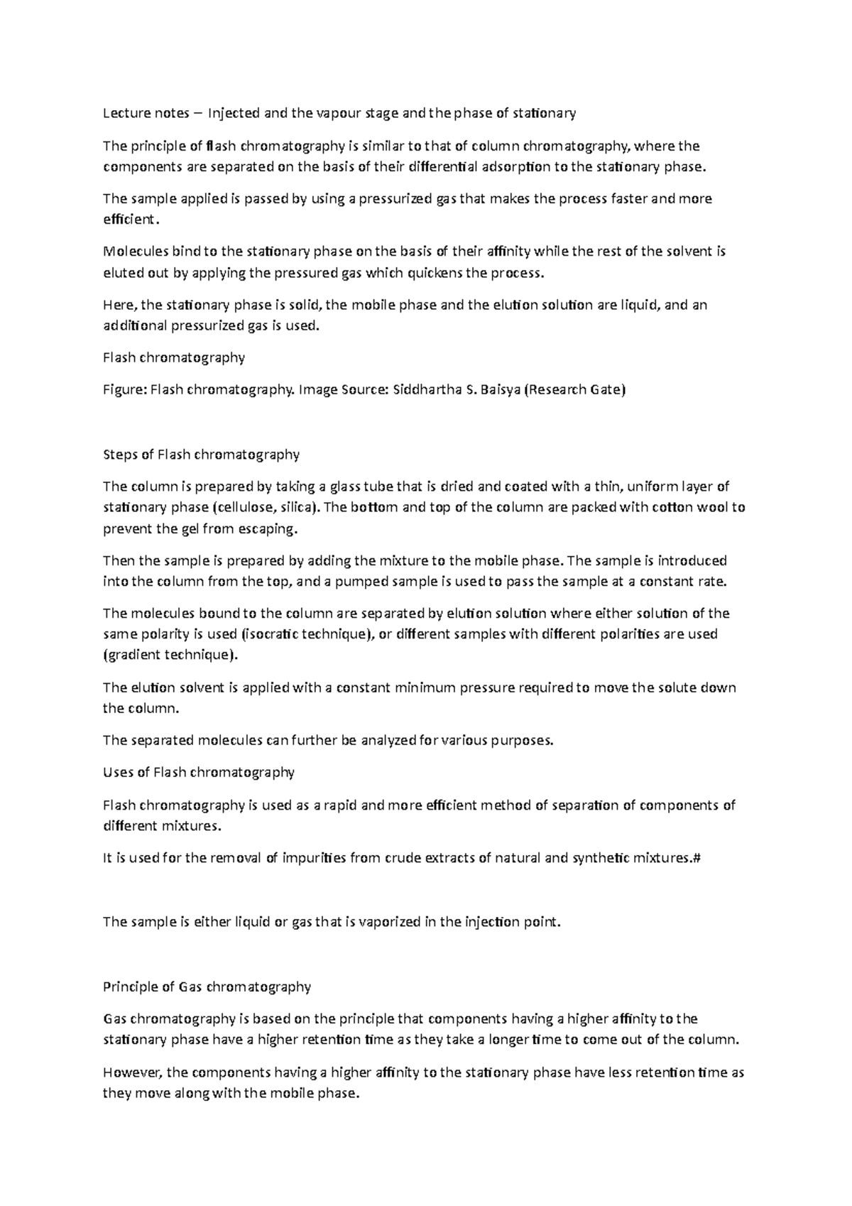 Lecture notes – Injected and the vapour stage and the phase of ...
