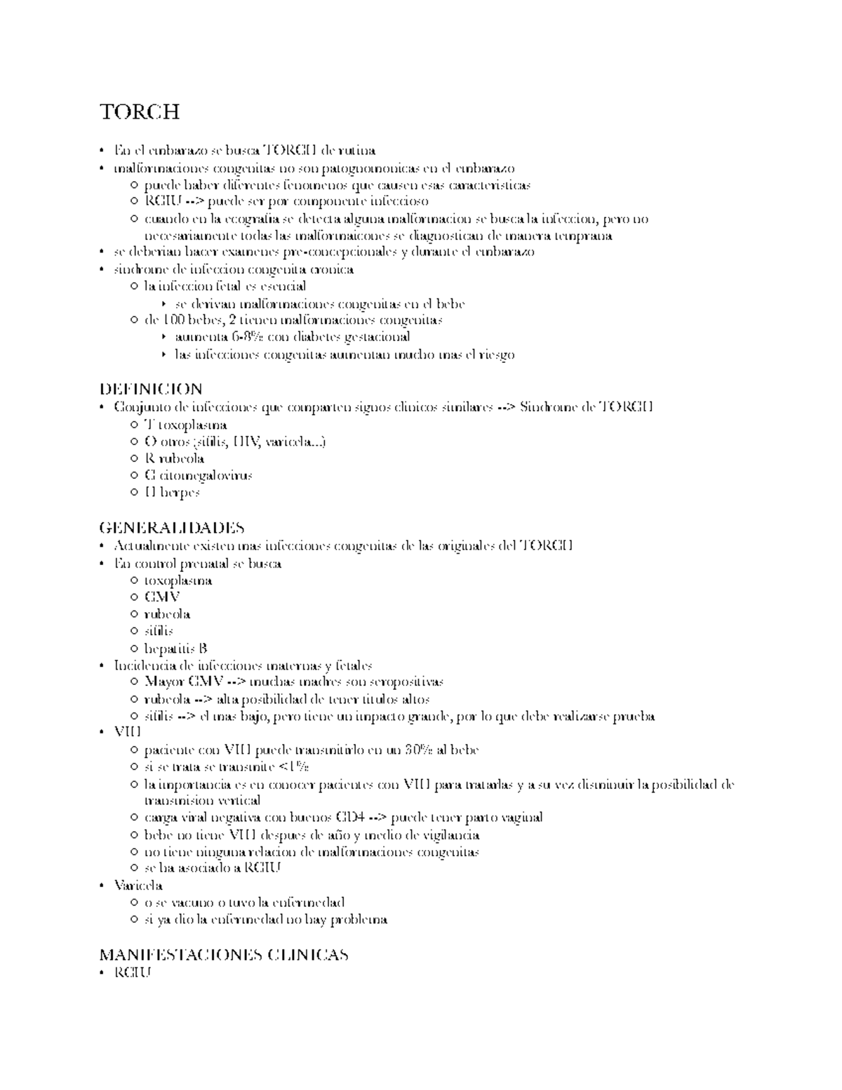 20. Torch - Apuntes de las clases de ginecología - TORCH En el embarazo ...