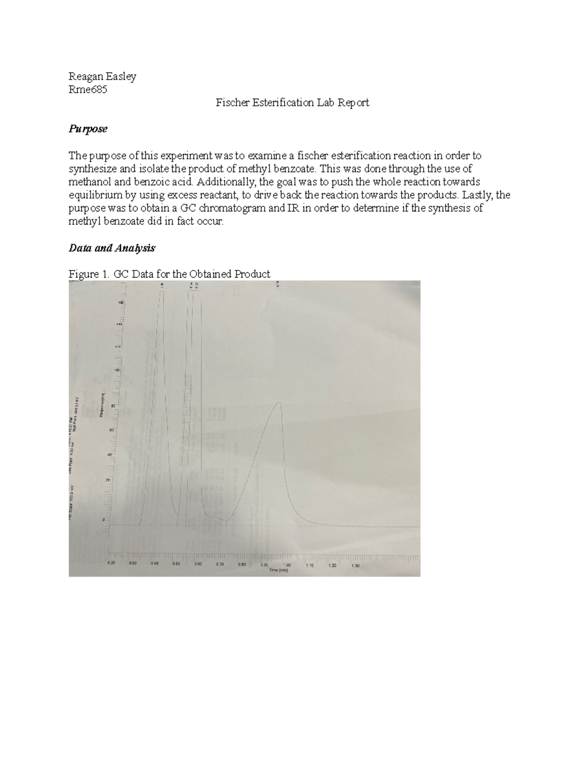 Fischer esterification 220c 2021 - Reagan Easley Rme Fischer ...