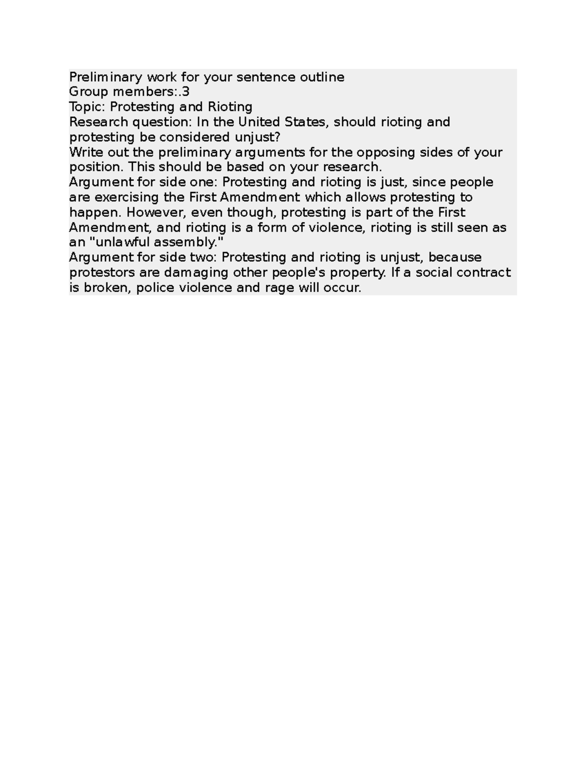 PHI 102 Preliminary - Work - Preliminary work for your sentence outline ...