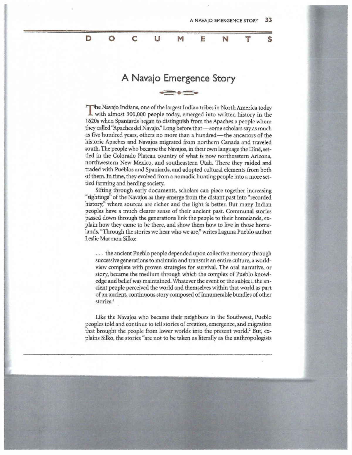 A Navajo Emergence Story-The Beginning-1896 - ENGL 333 - Studocu