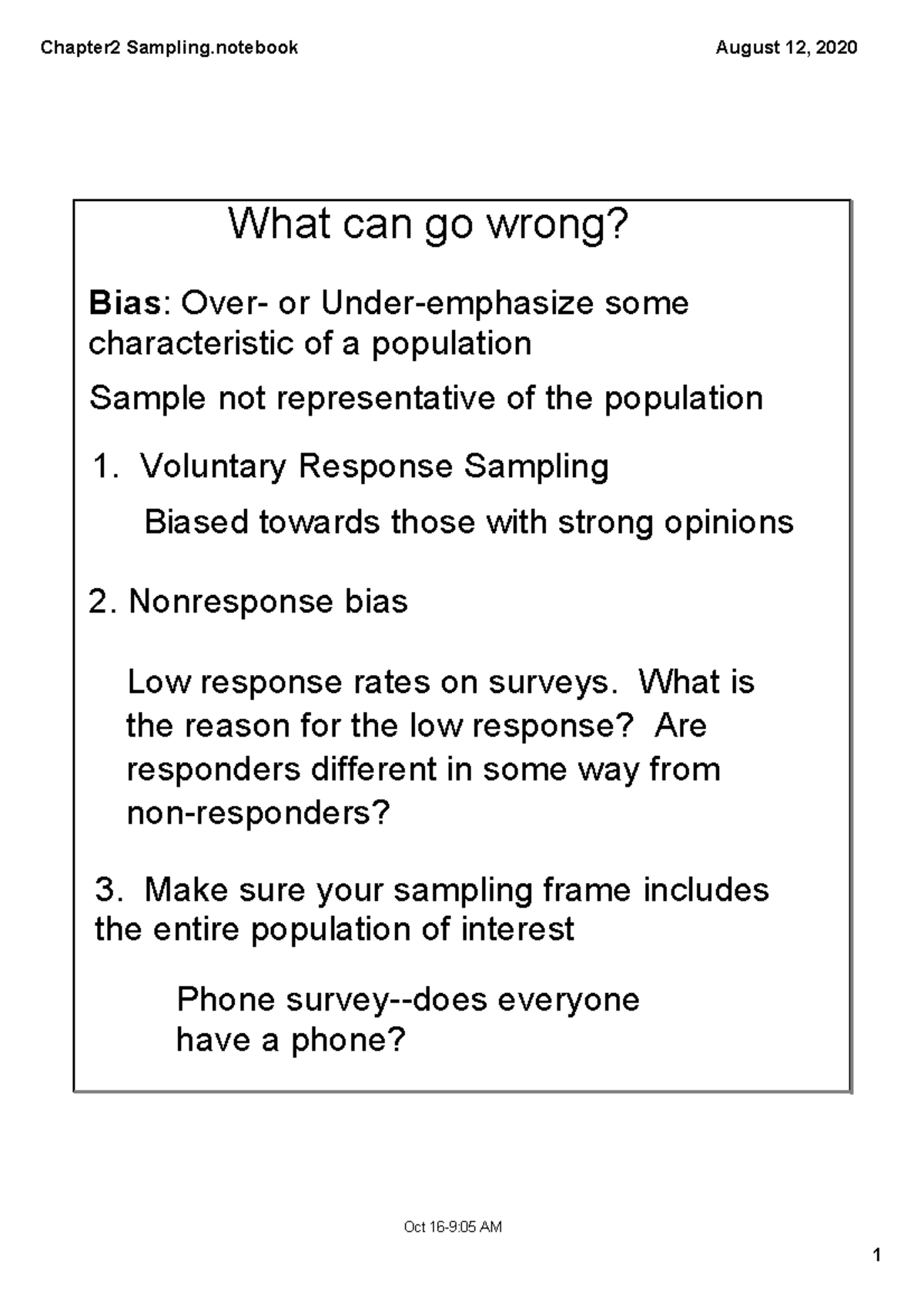 5 Chapter 2b - Lecture notes - Oct 169:05 AM What can go wrong? 1 ...