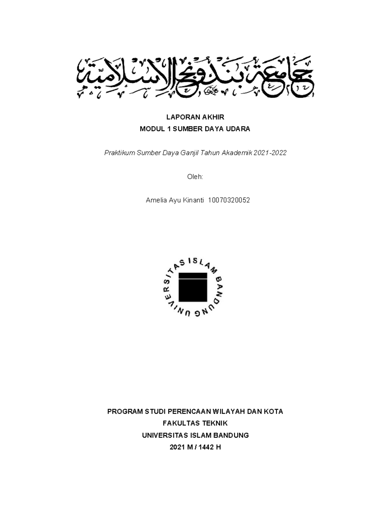 SUMBER DAYA UDARA - LAPORAN AKHIR MODUL 1 SUMBER DAYA UDARA Praktikum ...
