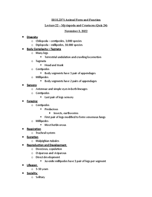 BIOL2371 Lecture 2 Adaptive Evolution - Animal Form and Function Lecture 2 VIDEO Adaptive ...