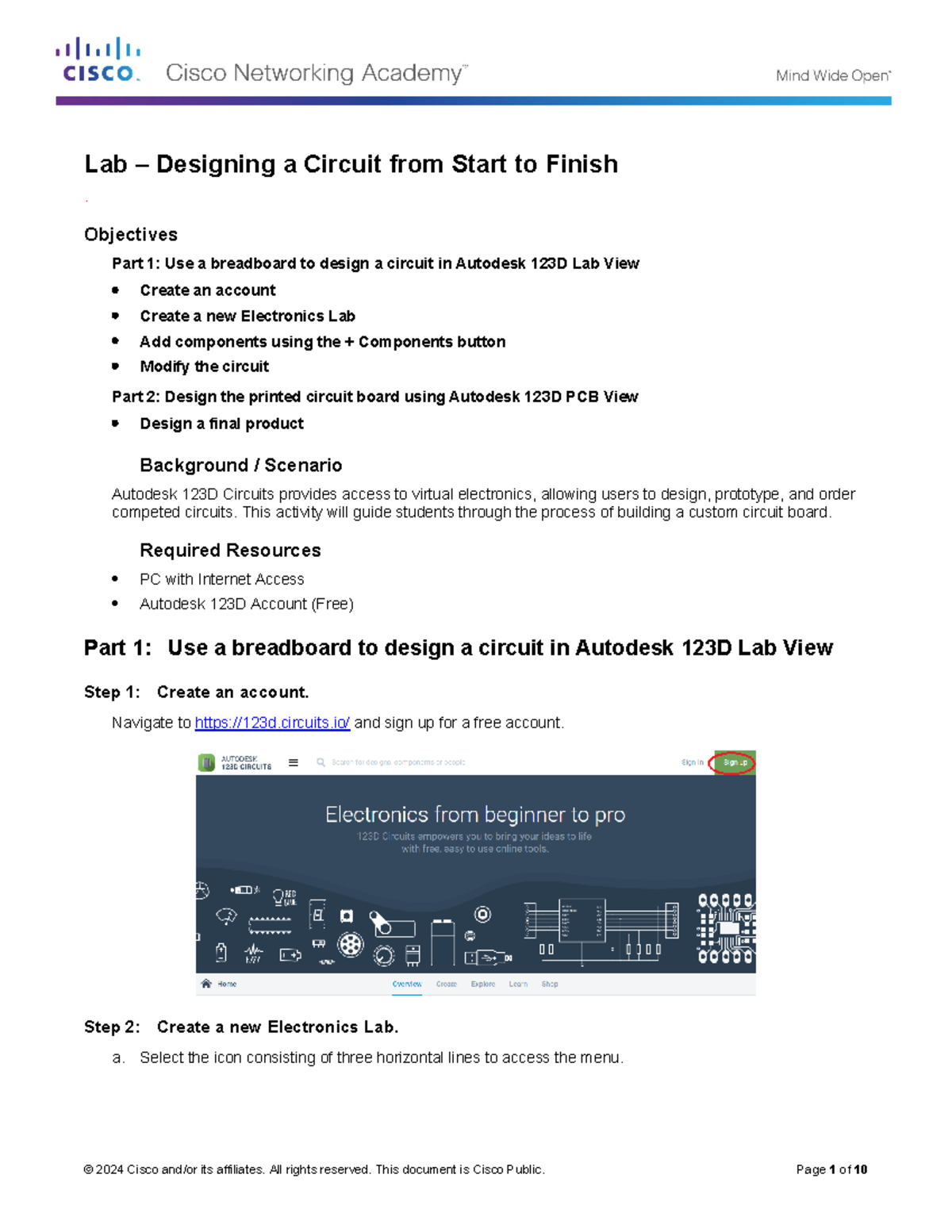 W03 - 2.1.3.4 Lab - Designing a Circuit from Start to Finish - . Objectives Part 1: Use a ...