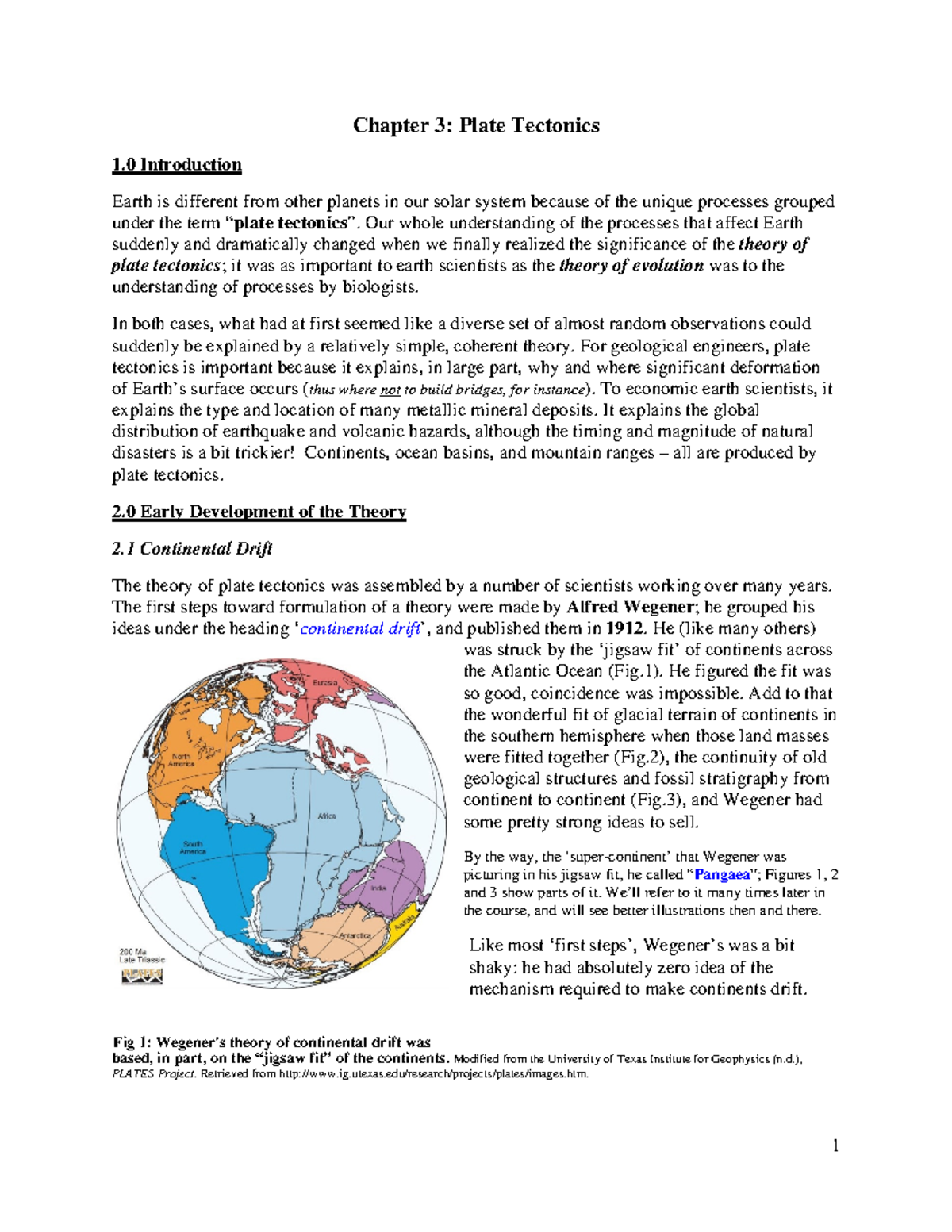 Chapter 3 Plate Tectonics - Chapter 3: Plate Tectonics 1 Introduction ...