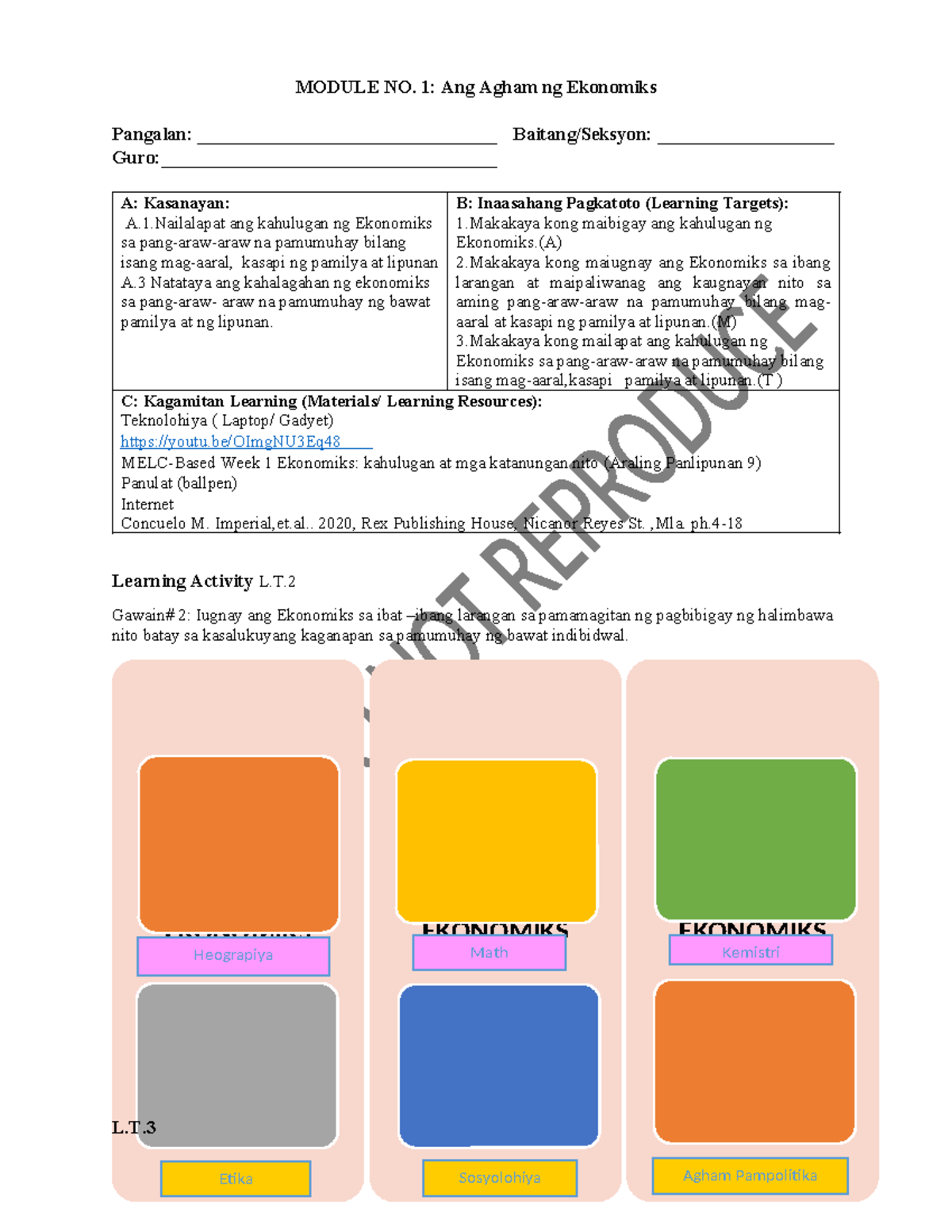 Grade 9 1st Quarter Module 1-4 Compile Activities and Assessments ...