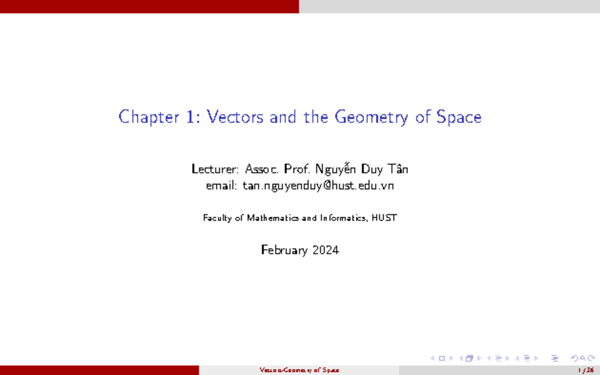 Chapter 1 MI1026 - adasda - Chapter 1: Vectors and the Geometry of ...