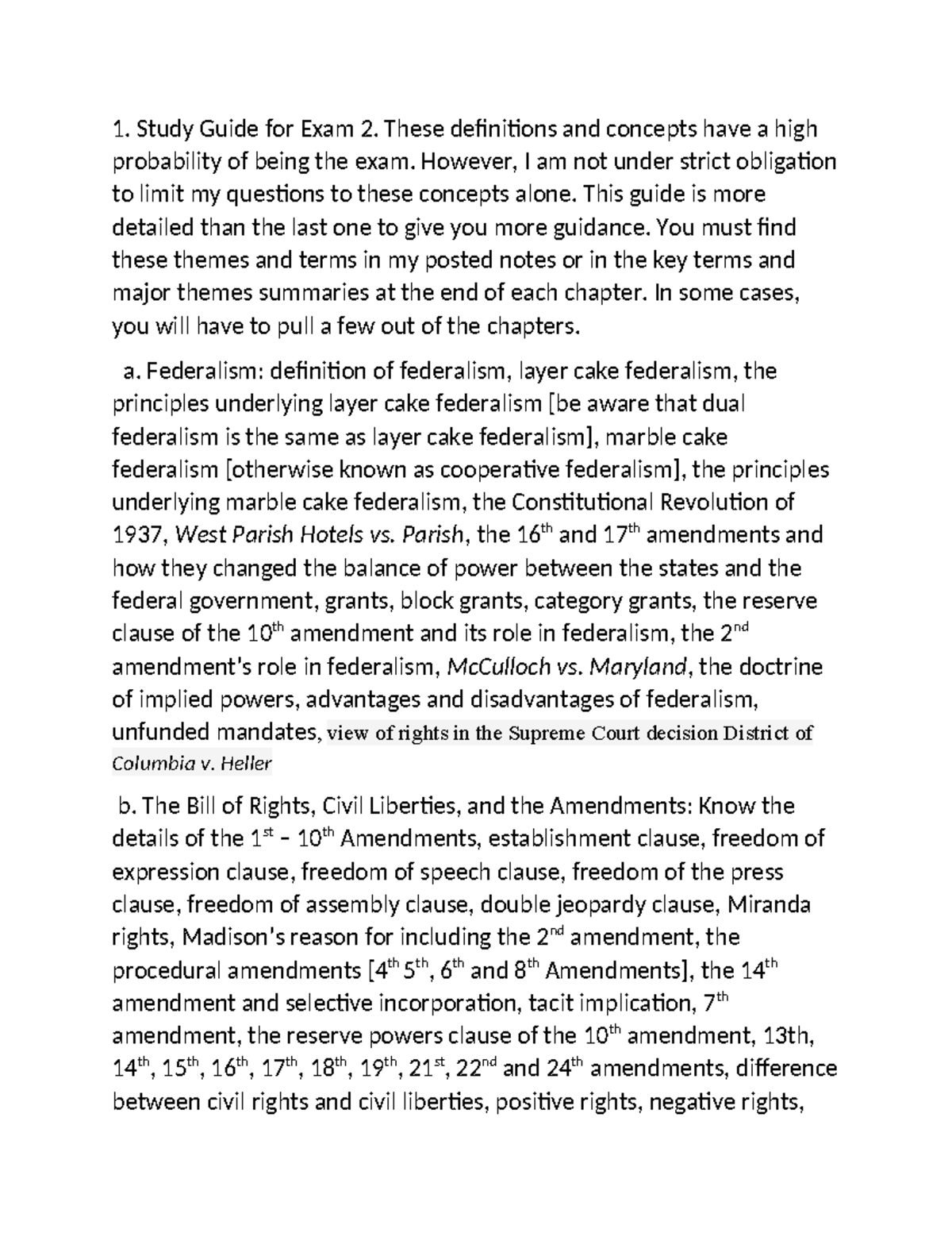 EXAM2 Study Guide - 1. Study Guide for Exam 2. These definitions and concepts have a high - Studocu