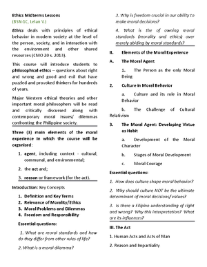 Biochemistry Lessons - compiled notes - Biochemistry Lessons (BSN-1C ...