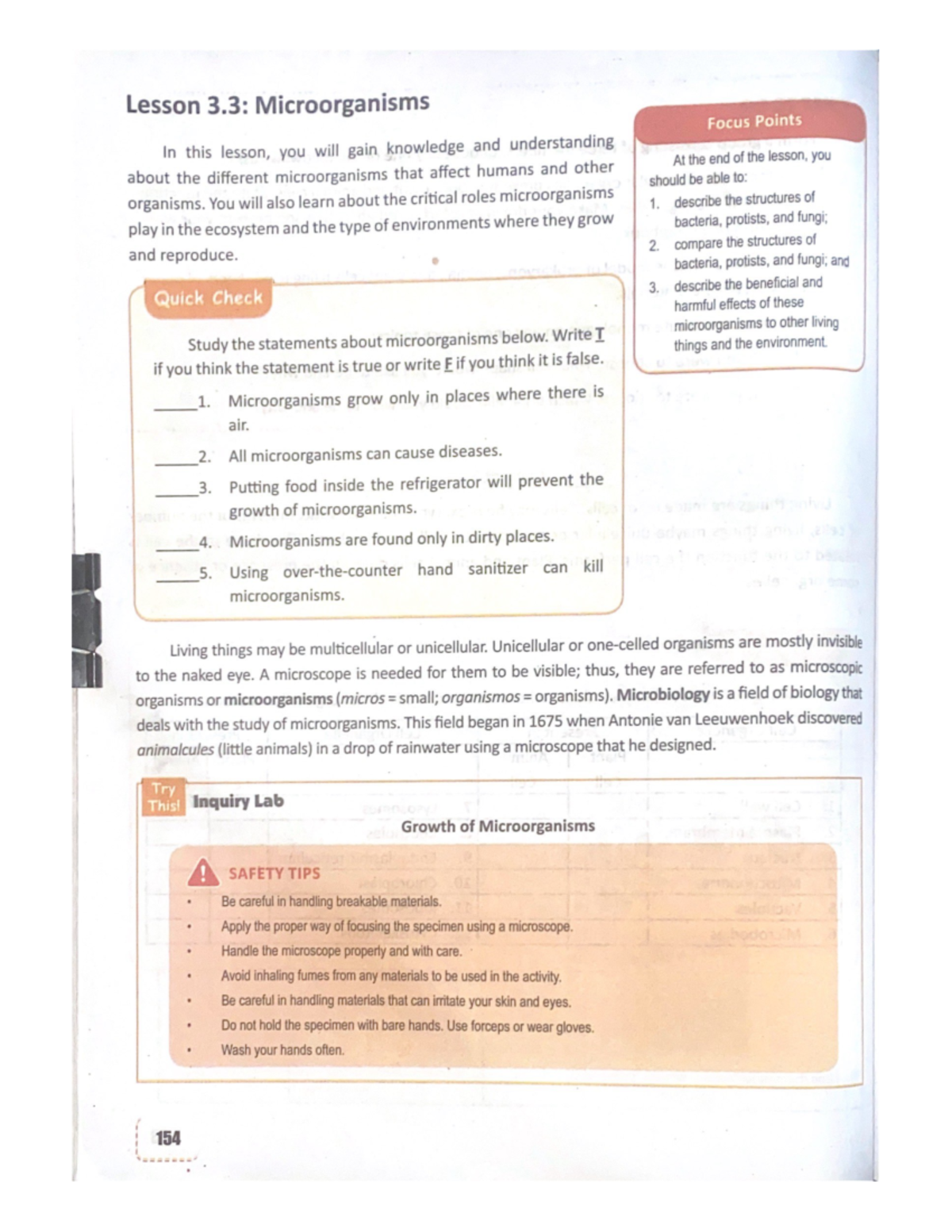 Lesson 3.3 Microorganisms - Technology and Livelihood Education - Studocu