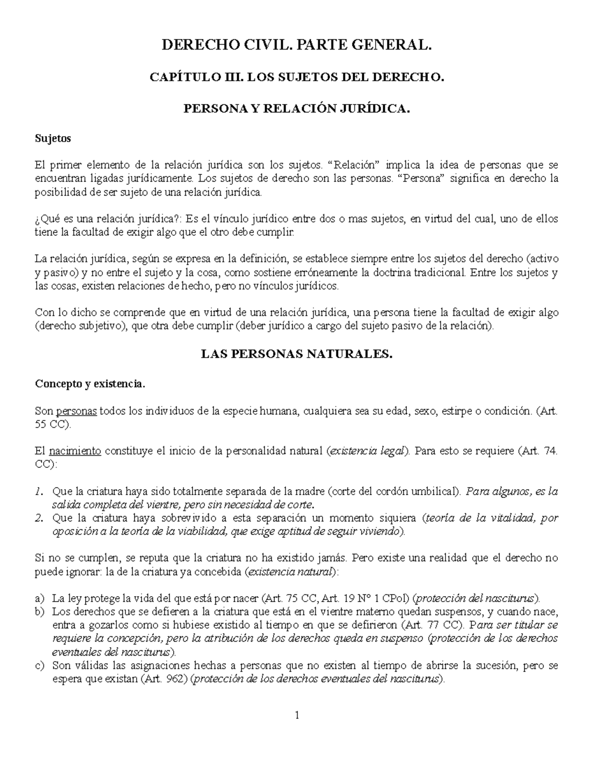 Civil I Resumen Personas 484362 - DERECHO CIVIL. PARTE GENERAL ...