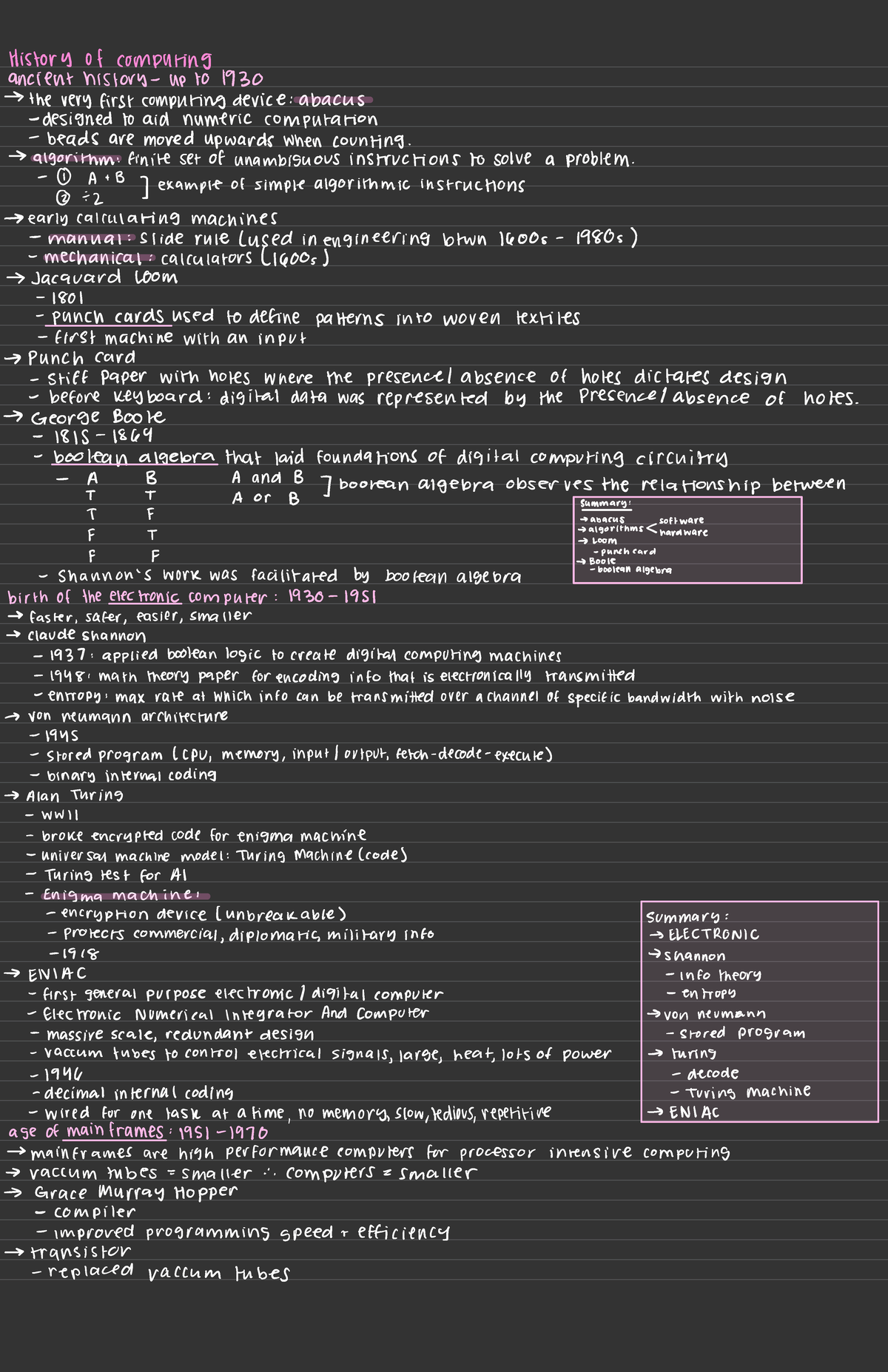 EECS 1520 - Final 1 - History of computing ancient history- up to 1930 ...