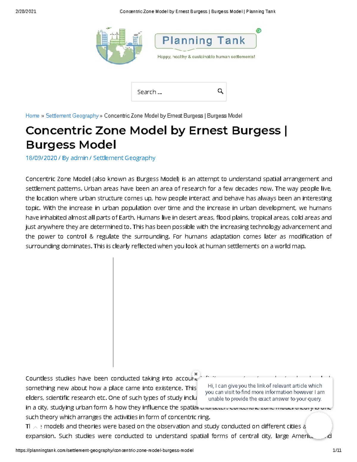 Concentric Zone Model by Ernest Burgess Burgess Model Planning Tank ...