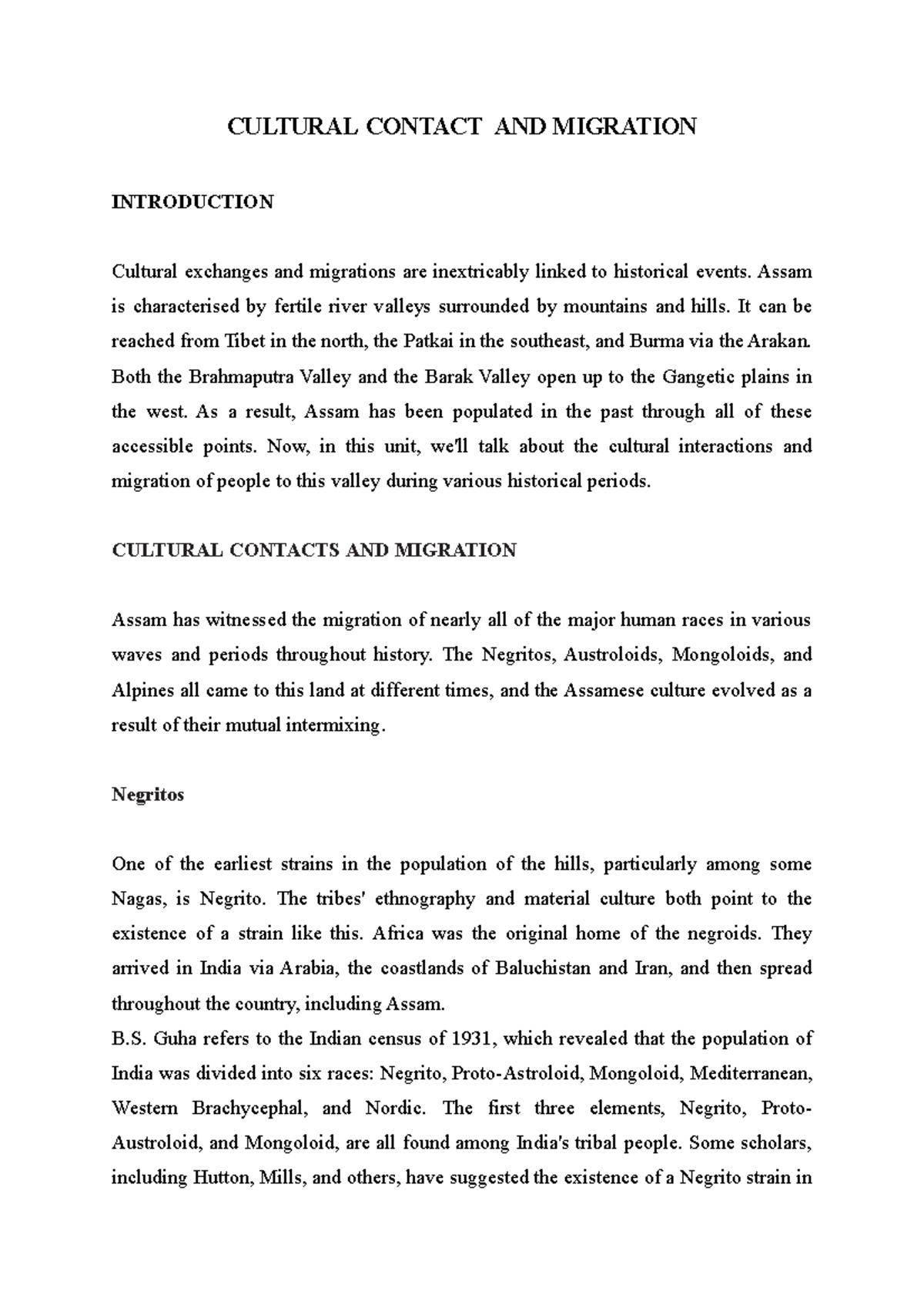 Cultural Contact AND Migration - CULTURAL CONTACT AND MIGRATION ...