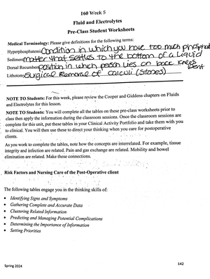 163 4 - Week 4 Pre class assignment - NUR 163 - Studocu