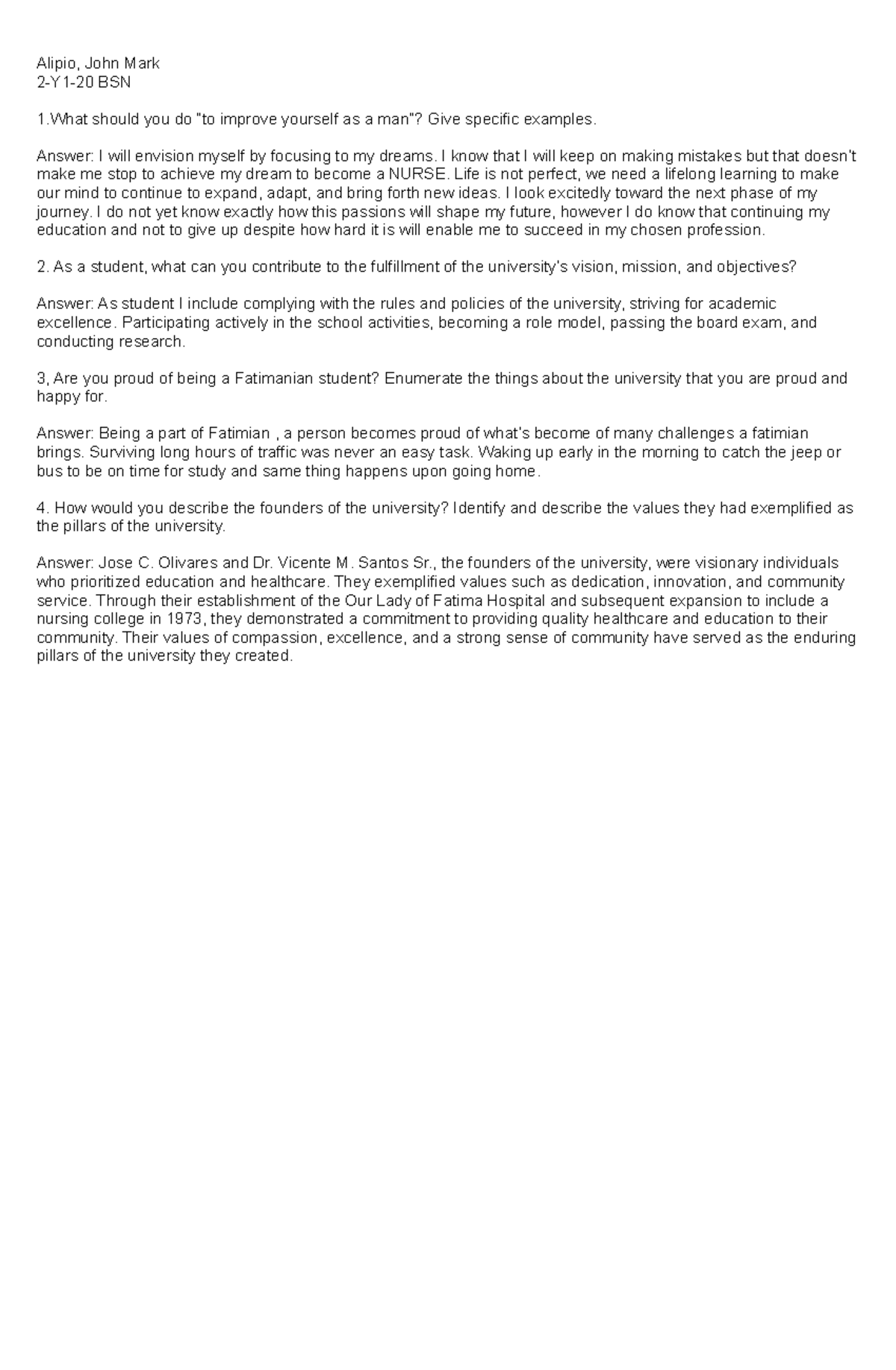 2-Y1-20 BSN - N/A - Alipio, John Mark 2-Y1-20 BSN 1 should you do “to ...