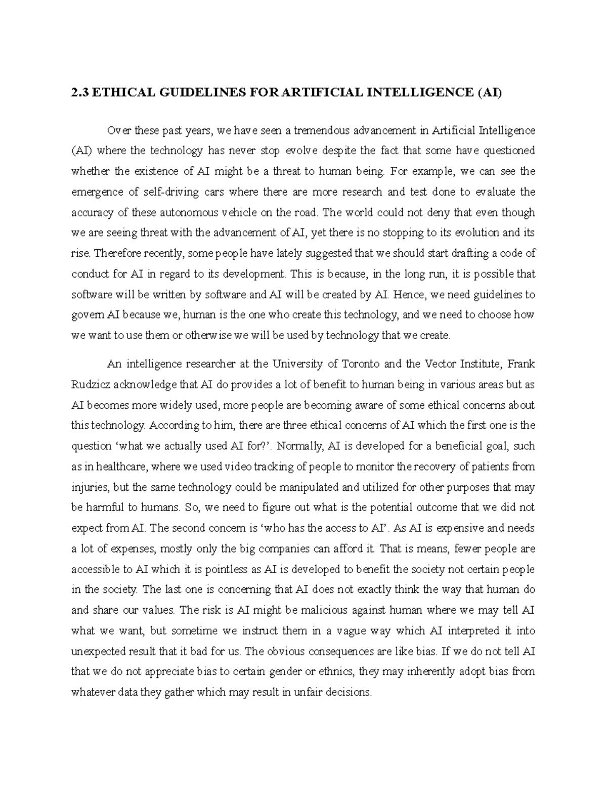 GA Ethics Artificial Intelligence - 2 ETHICAL GUIDELINES FOR ARTIFICIAL ...