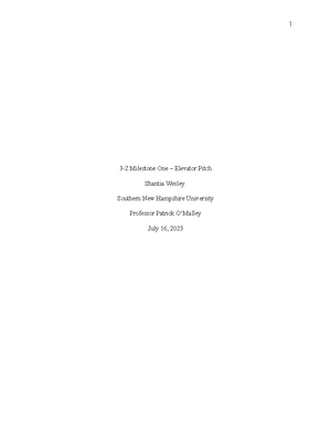 BUS 400 - Module One Assignment - Module One Assignment Shantia Wesley ...
