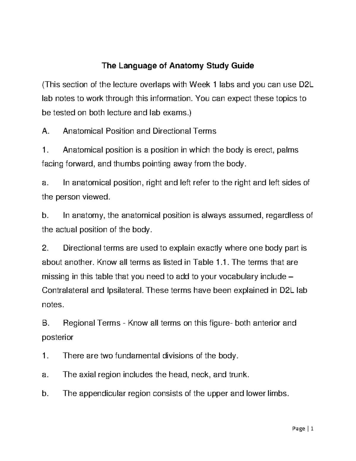 The Language of Anatomy Study Guide - You can expect these topics to be ...