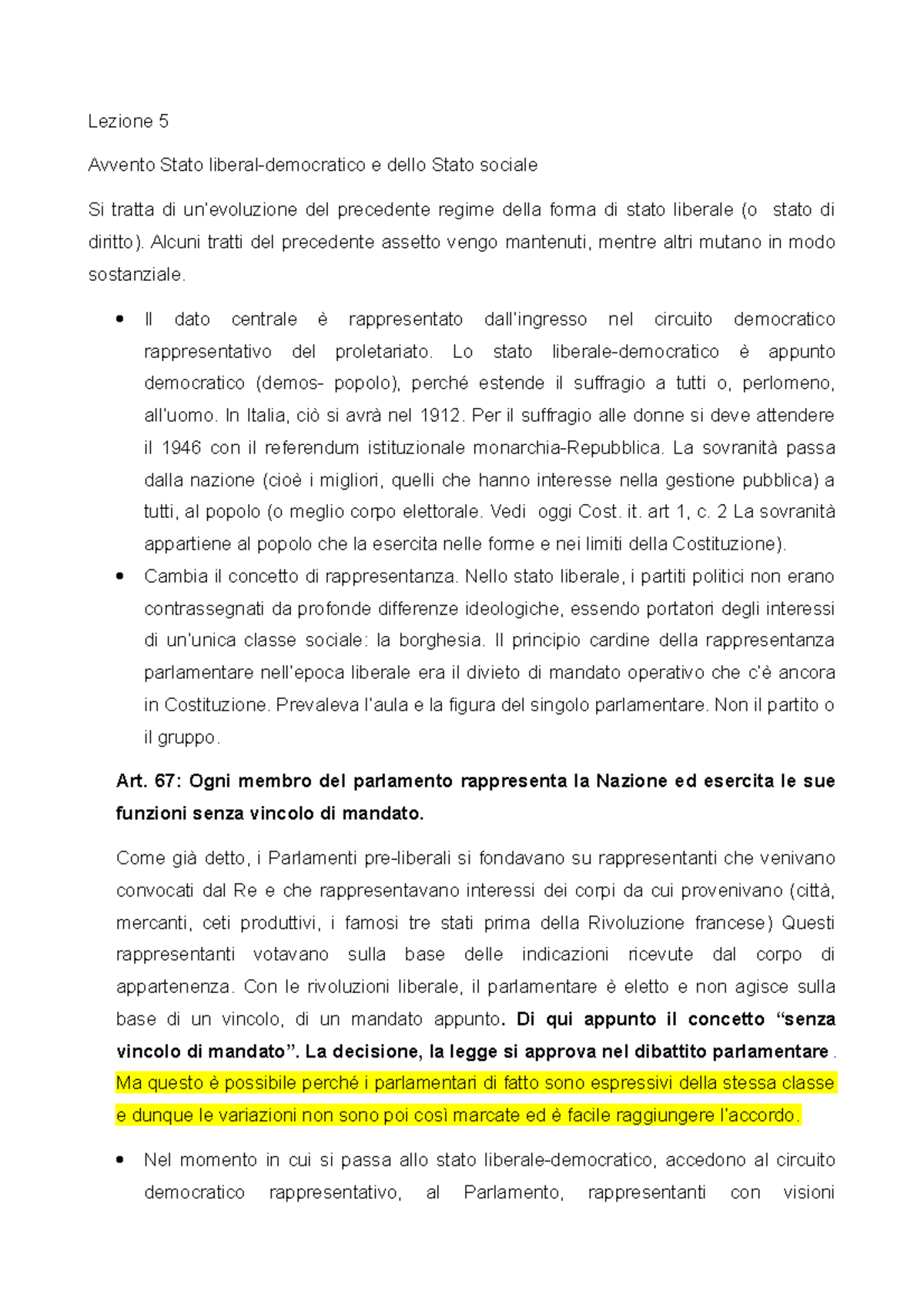 Lezione 5 stato liberale democratico - Lezione 5 Avvento Stato liberal ...