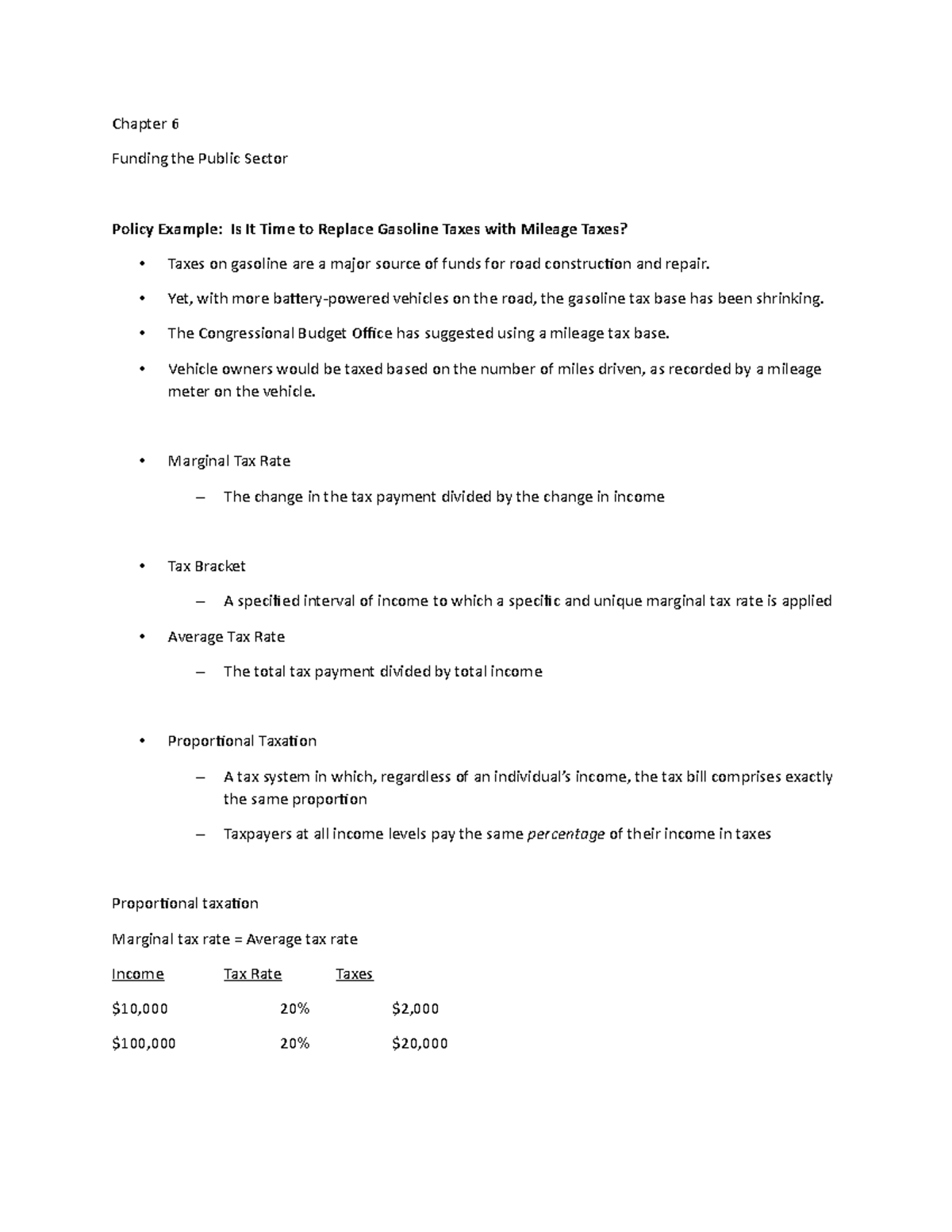 Chapter 6 - Lecture Notes 2 - Chapter 6 Funding the Public Sector ...