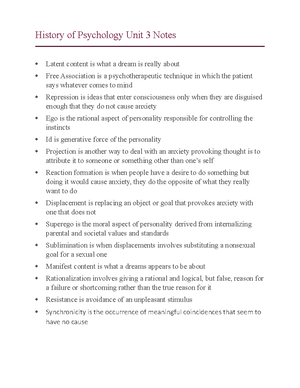 History of Psychology Unit 6 Assignment - Unit 6 Assignment Faith ...